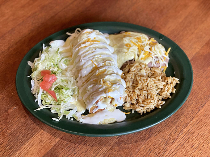 Not all heroes wear capes&mdash;some come wrapped in a tortilla. Gringo's green chili burrito smothered in sauce is the comfort food you didn't know you needed.