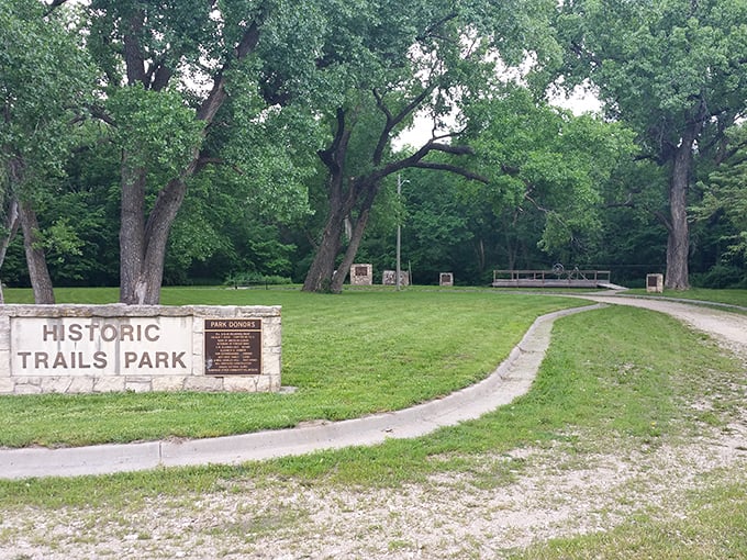 Historic Trails Park doesn't just preserve the past &ndash; it invites you to walk in pioneer footsteps. Those towering trees have witnessed centuries of American journeys.