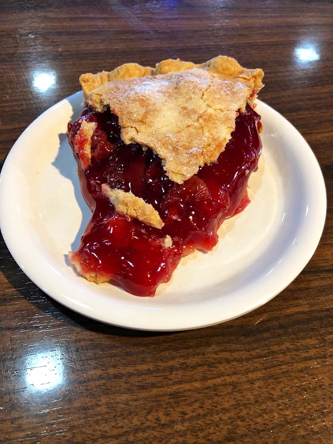 This cherry pie isn't just dessert, it's a ruby-red reminder that some of life's greatest pleasures still cost less than therapy.
