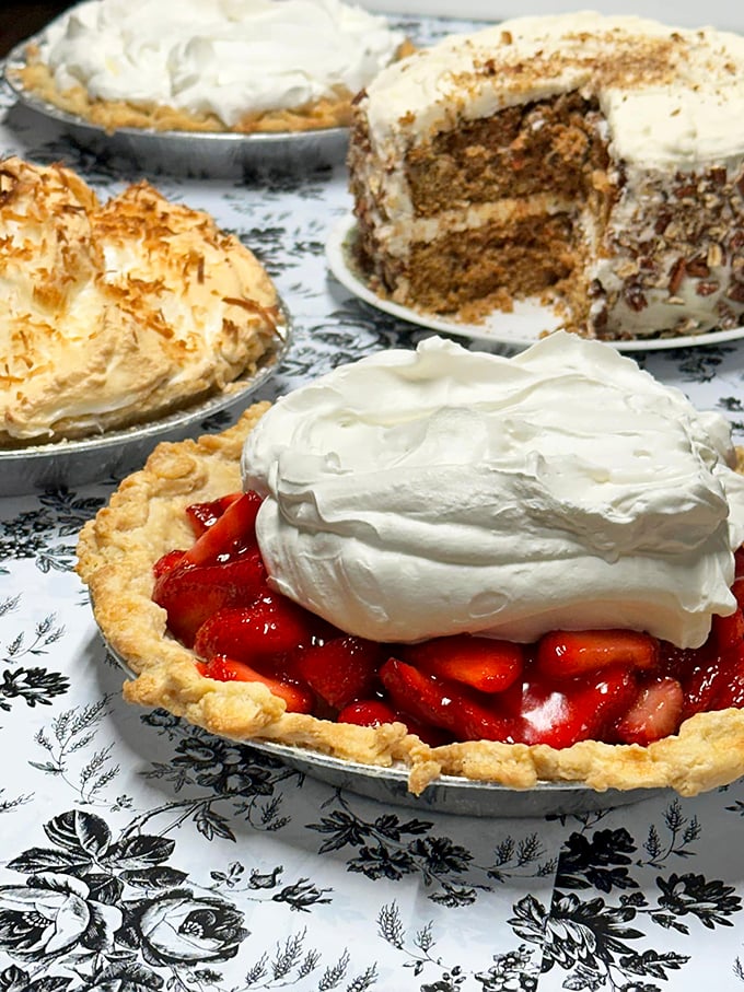Pie paradise found! This spread of homemade masterpieces could make even the most committed dieter weaken at the knees.