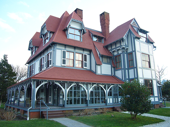 This blue Victorian masterpiece looks like it's auditioning for a Wes Anderson film &ndash; complete with wraparound porch perfect for rocking chair philosophers.