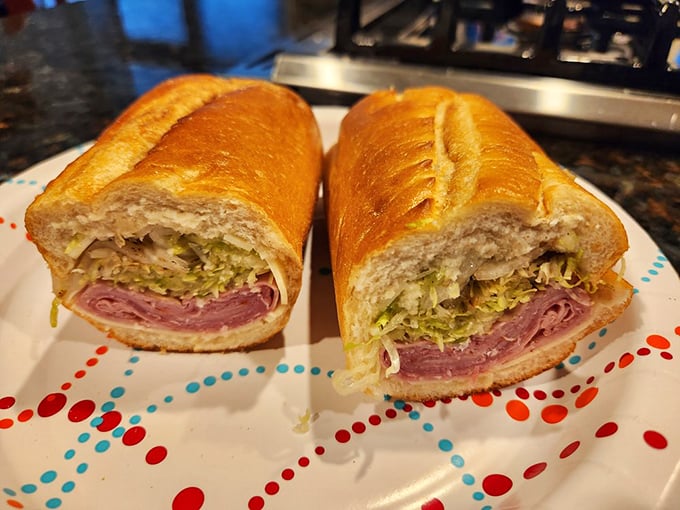 Behold the architectural marvel that is a proper Italian hoagie &ndash; where paper-thin meats, sharp provolone, and perfect vegetables achieve the golden ratio of sandwich perfection.