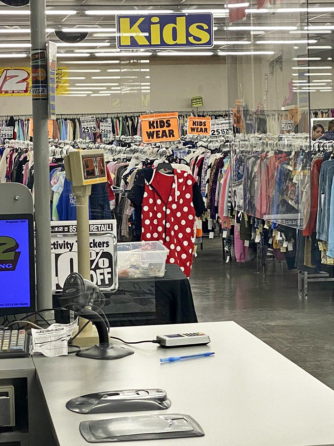 The kids' section is a parent's salvation. Why spend full price on clothes they'll outgrow in minutes when you can dress them like royalty for a fraction of the cost?