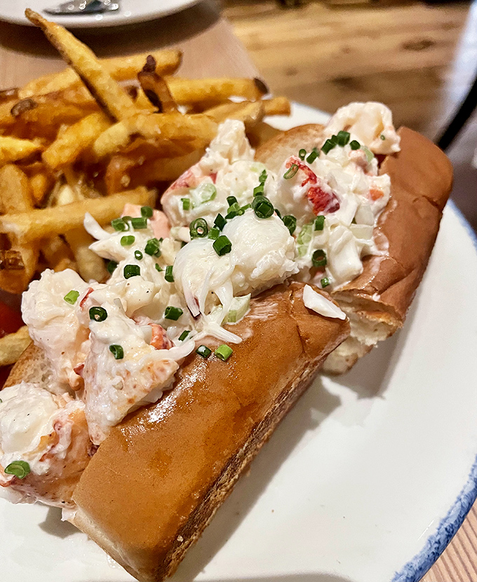 Heaven exists between two pieces of buttered bread. This lobster roll has more substantial chunks of meat than my last relationship had substance.