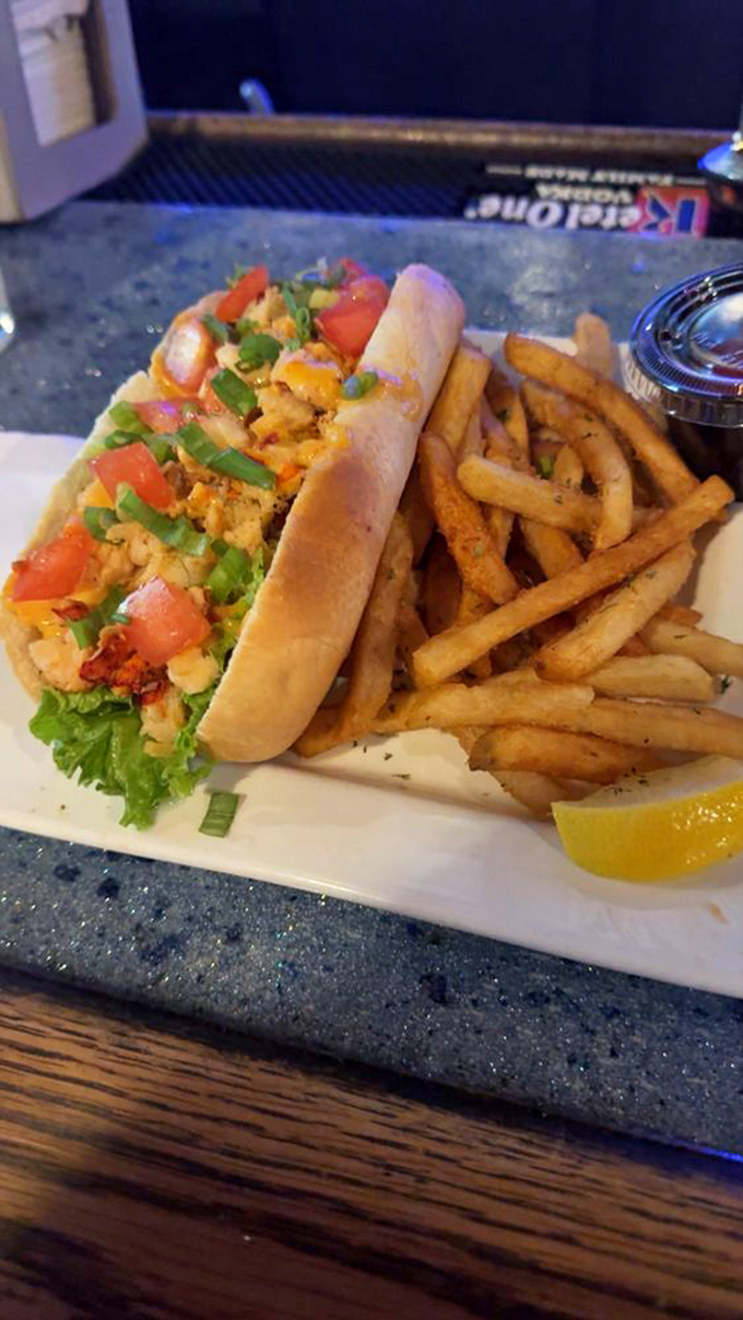 4. lobster roll and fries
