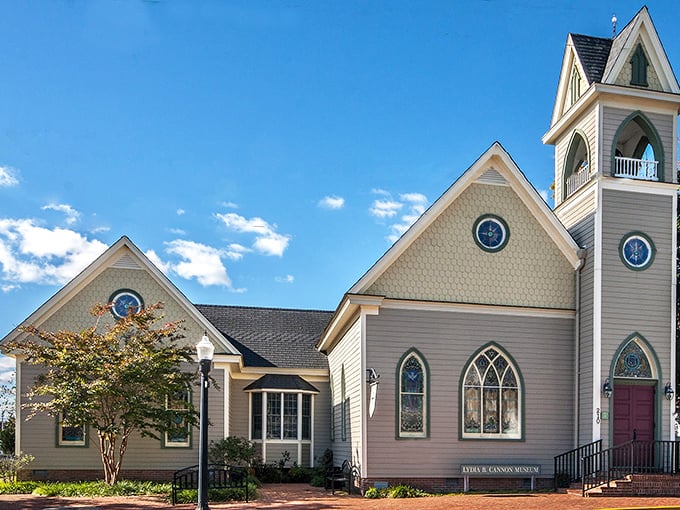This isn't just a pretty church&mdash;it's Milton's historical society, where the town's shipbuilding past comes alive between stained glass windows.