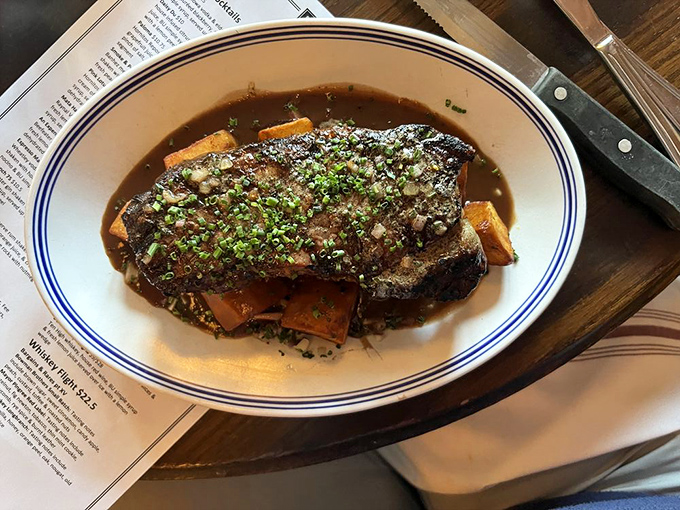 This isn't just a steak&mdash;it's a masterclass in the art of beef. The sauce pool isn't for swimming, though you'll be tempted.