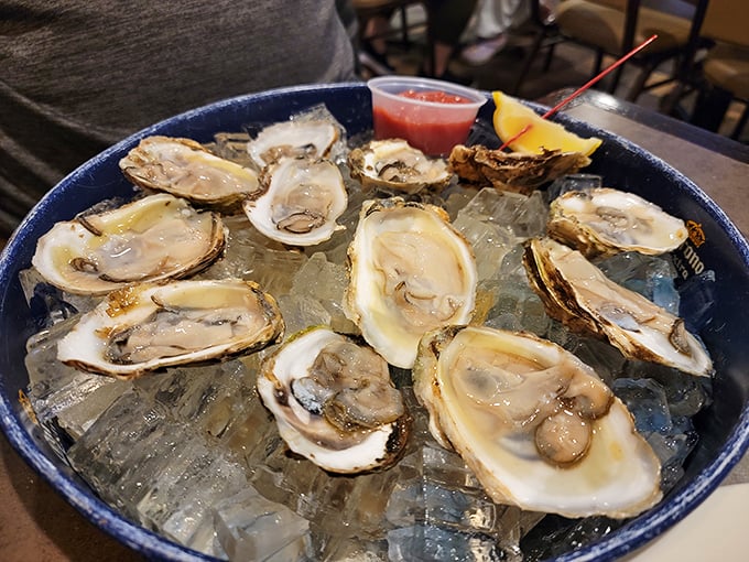 These fresh oysters on ice aren't just appetizers&mdash;they're little oceanic time capsules, delivering the pure essence of the Chesapeake with each briny slurp.