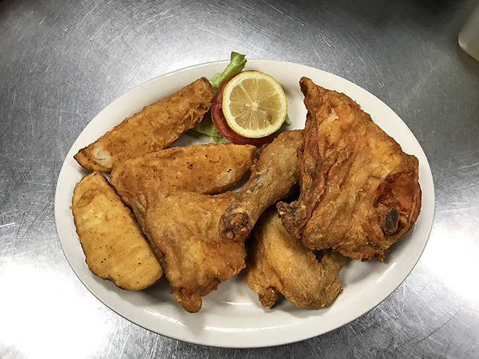 Golden-brown perfection on a plate. This chicken doesn't need fancy plating or garnishes&mdash;it lets that crackling, seasoned crust do all the talking.