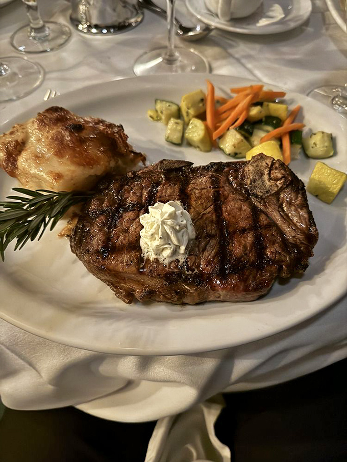 The bone-in New York arrives like a masterpiece on a plate &ndash; that dollop of butter slowly melting into carnivorous perfection.