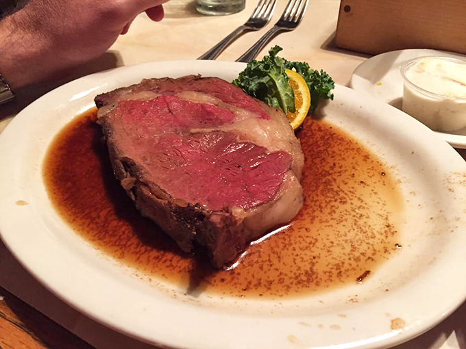 The prime rib doesn't just melt in your mouth; it throws a juicy parade where your taste buds are the guests of honor.