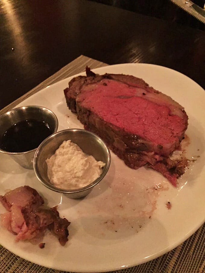 This prime rib isn't just cooked&mdash;it's respected. The perfect medium-rare center speaks a universal truth: greatness requires patience.