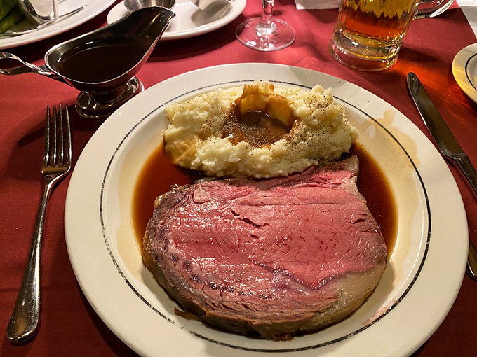 Behold the star attraction: prime rib so perfectly pink it should have its own Instagram account. That Yorkshire pudding is its perfect sidekick.