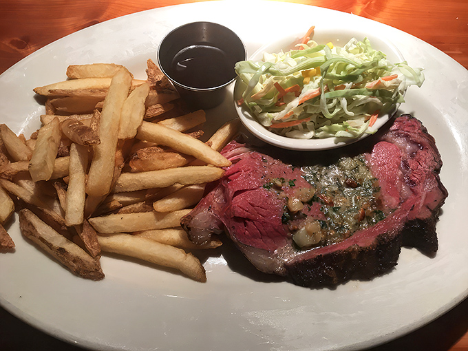 Pink in the middle, caramelized on the outside, this steak arrives with the confidence of someone who knows they're the best-dressed at the party.