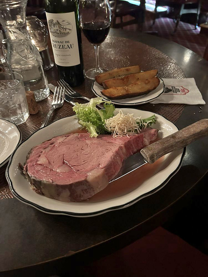 Behold the star of the show: Aberdeen's legendary prime rib, served with a baked potato that could feed a small village. This isn't dinner; it's a celebration.