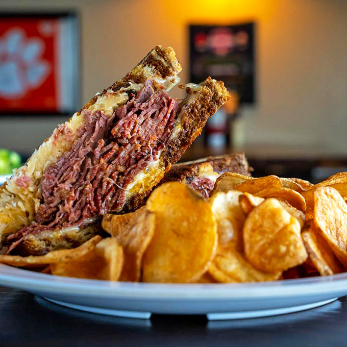 This isn't just a sandwich&mdash;it's corned beef architecture, a masterclass in layering that would make Frank Lloyd Wright applaud between bites.