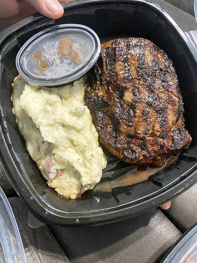 This take-out ribeye proves great steak travels well. Like finding out your high school crush still looks good at the reunion&mdash;some things just age beautifully.