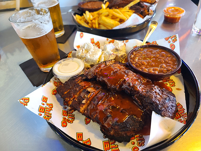Behold, the reason people willingly wait in line. These ribs don't just fall off the bone&mdash;they practically leap into your mouth.