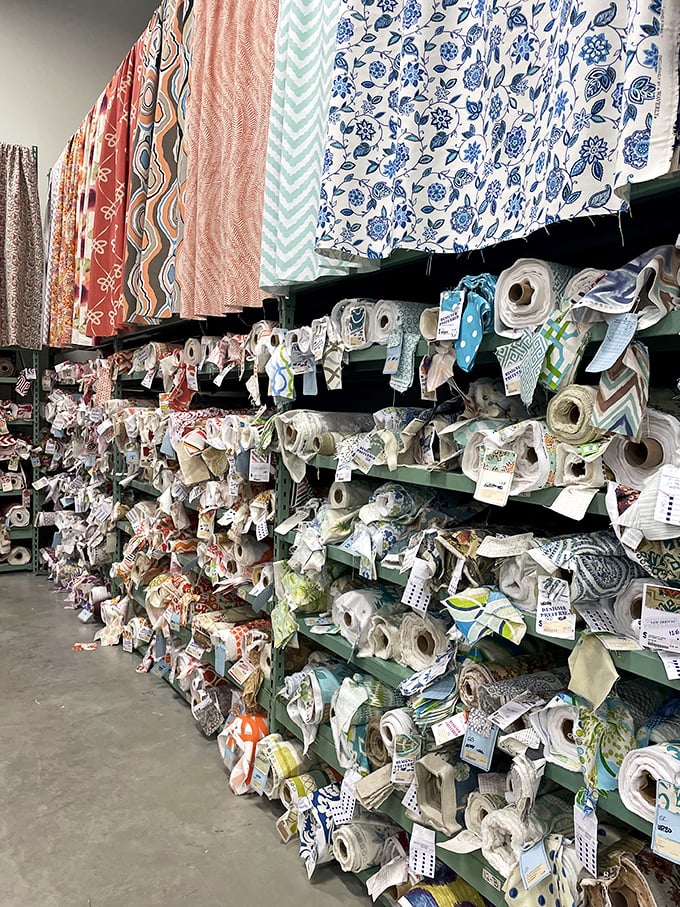Sample heaven! Like a library of possibilities where each swatch tells a different story about what your home could become.