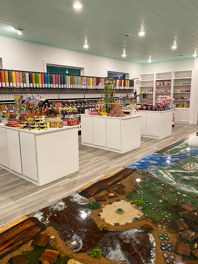 The interior is a masterclass in candy architecture, with displays arranged to maximize both nostalgia and the likelihood of leaving with more than you planned.