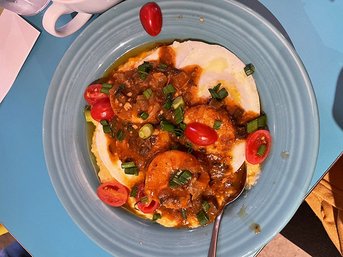 Not your grandma's grits unless your grandma was secretly a New Orleans chef. Those plump shrimp look ready for their close-up.