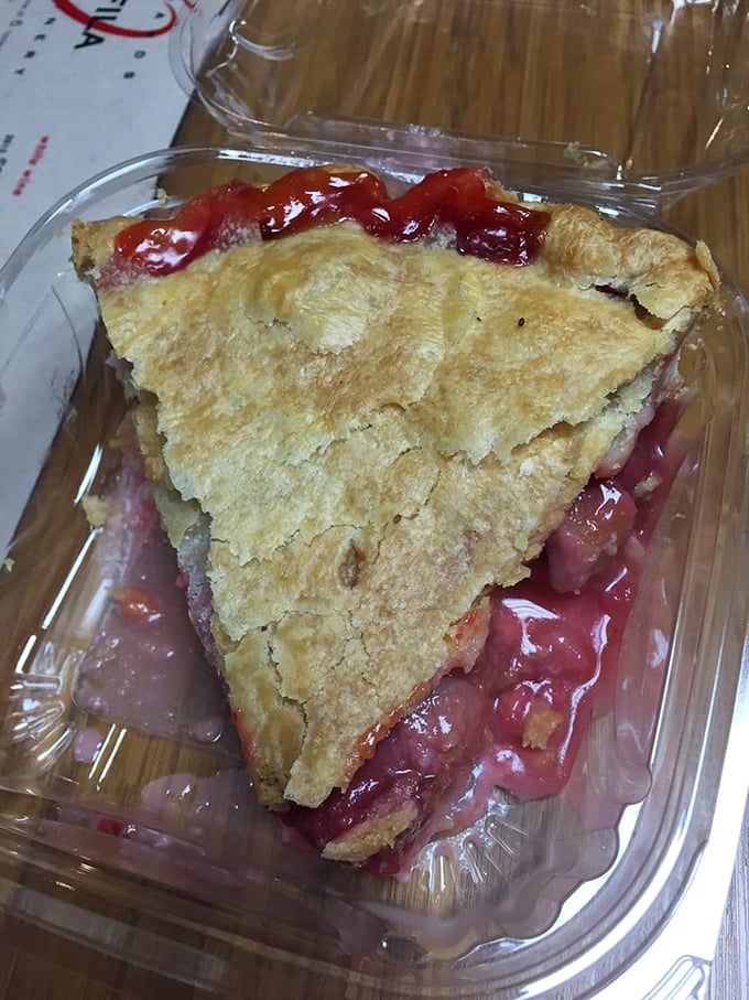 The star of our show: strawberry rhubarb pie that balances sweet and tart like Fred and Ginger balanced dance moves.