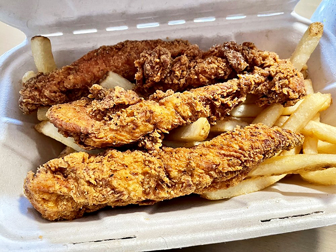 Golden-brown perfection that makes Colonel Sanders look like an amateur. This chicken's crunch can be heard three tables away.