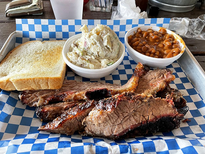 Barbecue perfection doesn't happen by accident. This brisket's smoke ring tells a story of patience that your taste buds will thank you for.