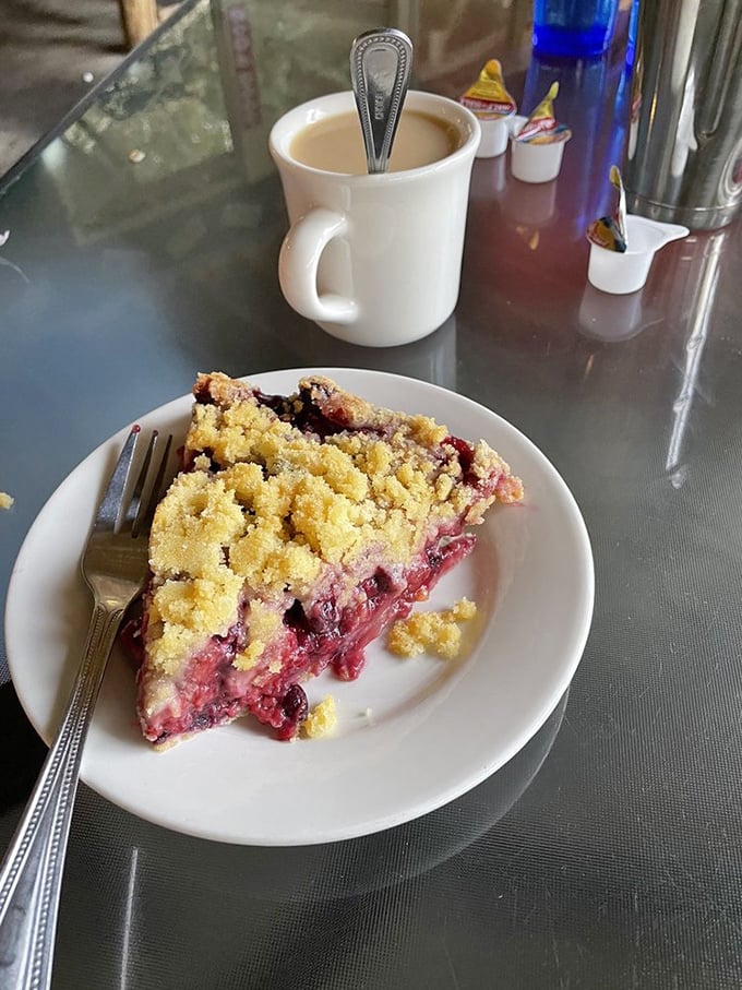 This berry pie isn't just dessert&mdash;it's summer captured in a flaky crust, with a crumble topping that provides the perfect textural counterpoint.