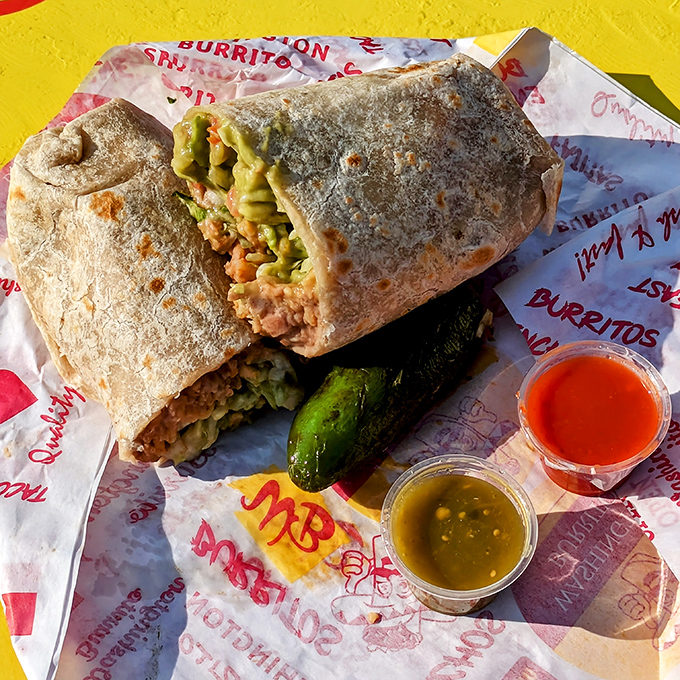 Behold the star of our show &ndash; wrapped in foil like a present, this burrito delivers more joy than most birthday gifts.