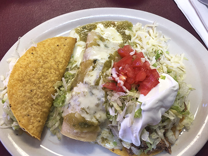 That moment when your enchilada arrives wearing a crown of melted cheese, surrounded by fresh toppings&mdash;it's like meeting a celebrity you can actually eat.