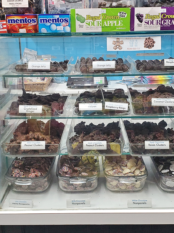 Behind glass like museum treasures, these chocolate delights aren't just candy—they're edible works of art worth the pilgrimage.