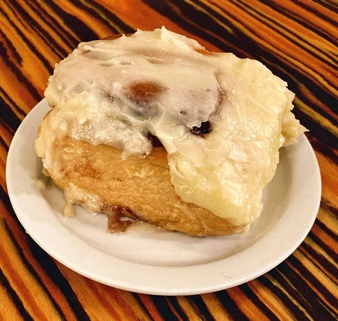 Not all heroes wear capes &ndash; some wear icing. This cinnamon roll doesn't just satisfy hunger; it answers existential questions you didn't know you had.