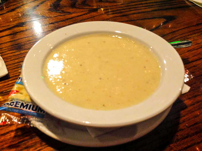 This isn't just clam chowder—it's a creamy ocean of comfort in a bowl, with tender clams playing hide and seek among the potatoes.