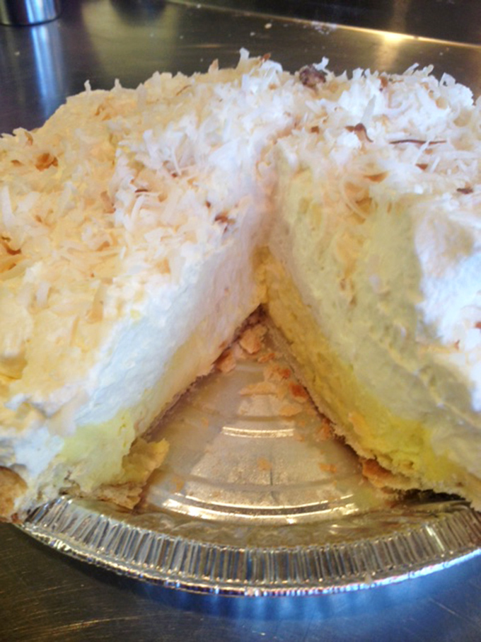 Cloud-like coconut cream topped with toasted flakes. One bite and you'll understand why people have been known to dream about this pie.