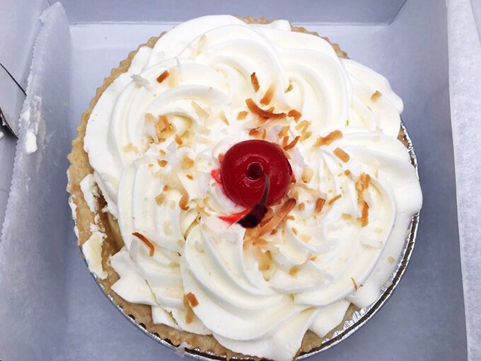 This coconut cream masterpiece doesn't just have a cherry on top—it's got a cherry rose! Michelangelo sculpted David, but these bakers sculpt whipped cream into art.