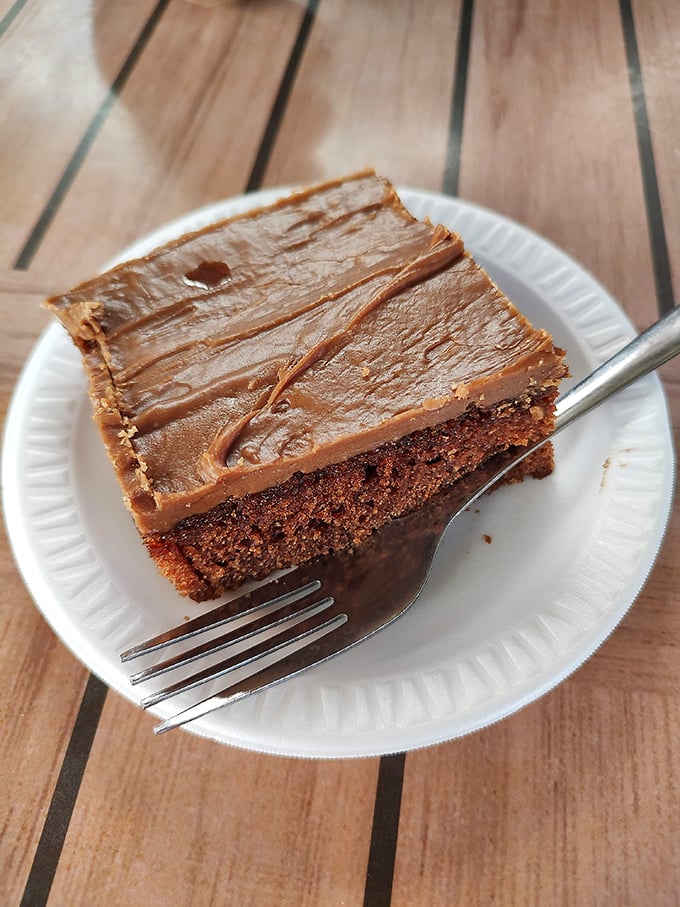 This chocolate cake isn't just dessert; it's the grand finale to a barbecue symphony. Fork required, sharing optional.