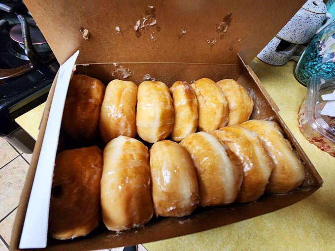 Like soldiers lined up for inspection, these glazed beauties wait patiently for their destiny&mdash;to disappear in approximately 2.5 seconds flat.