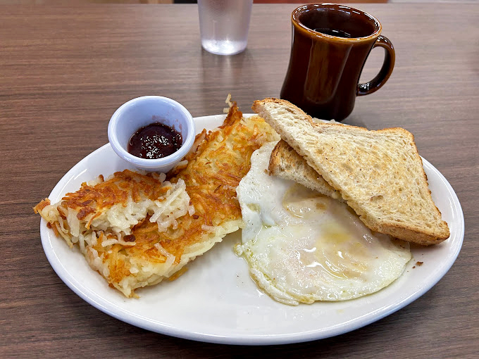 This is what breakfast commitment looks like&mdash;an omelet that took its job seriously and hash browns with a perfect crisp-to-fluff ratio.