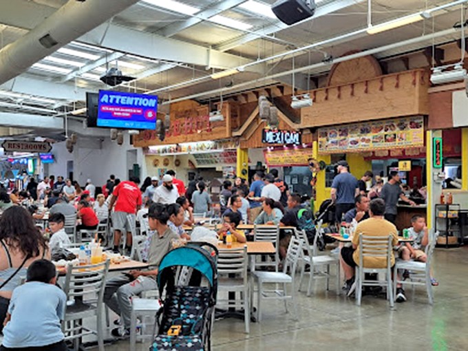 The food court buzzes with the energy of a small village plaza, where the aroma of authentic tacos might just be the real treasure.