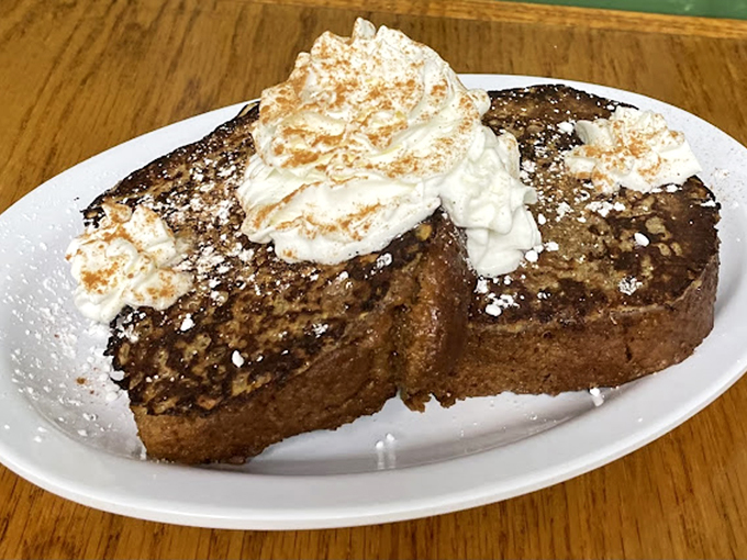 French toast that doesn't need a filter&mdash;just your immediate attention. That whipped cream mountain isn't going to climb itself.