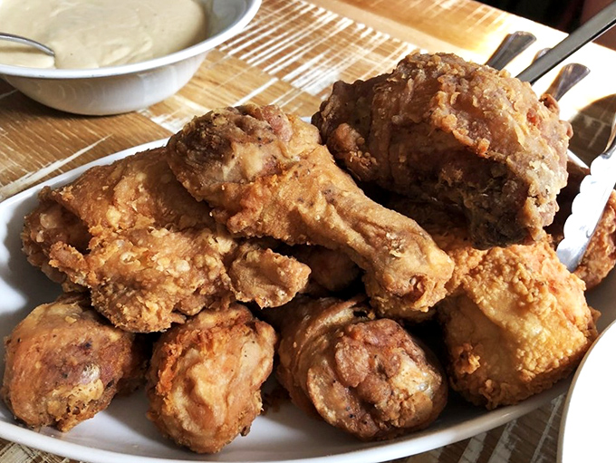 Golden-brown perfection that makes Colonel Sanders look like an amateur. This chicken doesn't just speak to your stomach&mdash;it serenades your soul.