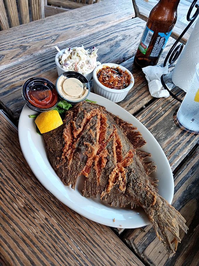 The star of the show: fried flounder served whole with that perfect golden crust. This isn't Instagram food&mdash;it's the real deal that makes you forget to take photos.