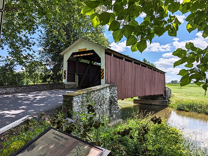 Not all treasures in Lititz are downtown! This picturesque covered bridge seems plucked from a Robert Frost poem and placed in Pennsylvania's countryside.