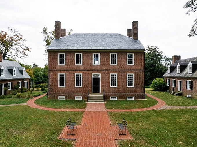 This stately Georgian brick home stands as proudly today as it did when Washington and Jefferson were debating the nation's future over Madeira.