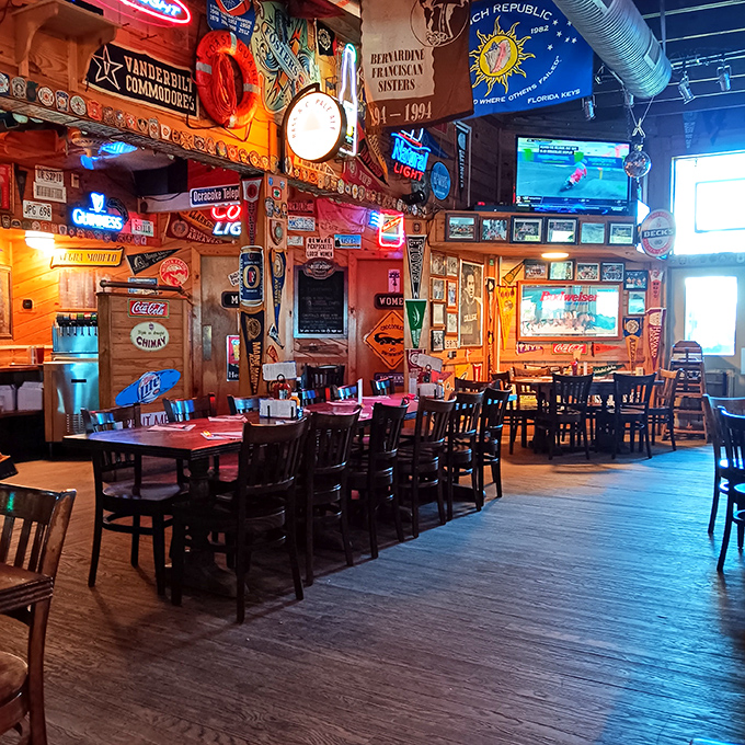 Inside Howard's, every inch tells a story &ndash; neon signs illuminate conversations while license plates from distant lands create a roadmap to paradise.