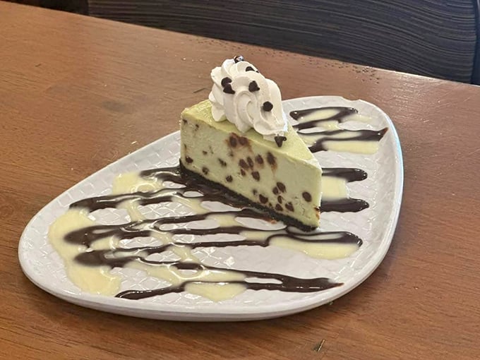 This Irish Cream Cheesecake isn't just dessert, it's therapy on a plate. The chocolate drizzle creates a Jackson Pollock masterpiece you can actually eat.