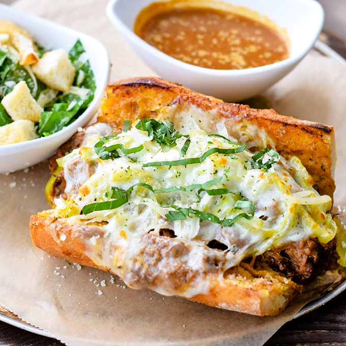 The sandwich that launched a thousand food dreams. Melty cheese blankets tender beef while pepperoncini adds zing&mdash;this is what happiness looks like on a plate.