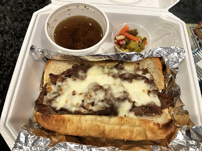Italian beef sandwiches aren't just food; they're an engineering marvel. Tender meat, melty cheese, and that essential cup of jus for dunking&mdash;perfection on styrofoam.