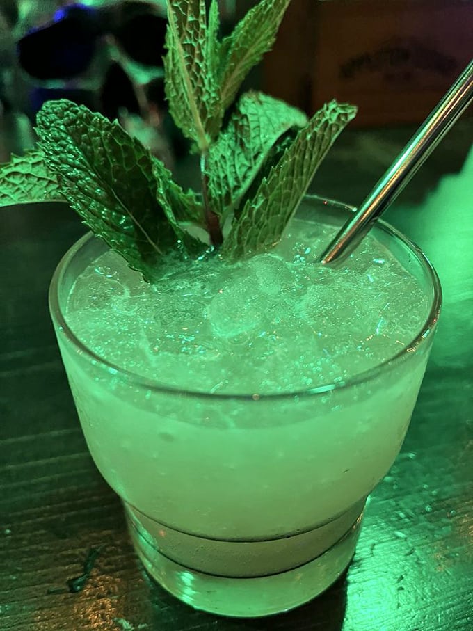 This isn't just a drink, it's a mint-topped masterpiece that makes you wonder why you ever settled for boring beverages.